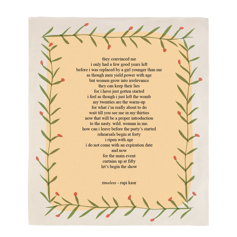 'timeless' Tapestry - Signed by Rupi Kaur